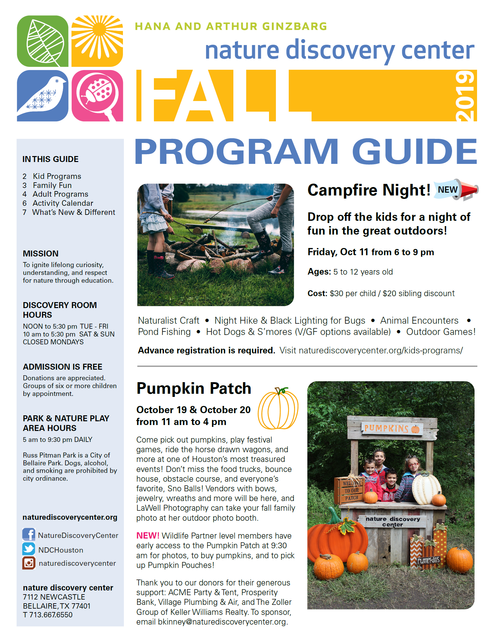 Program Guides – Nature Discovery Center