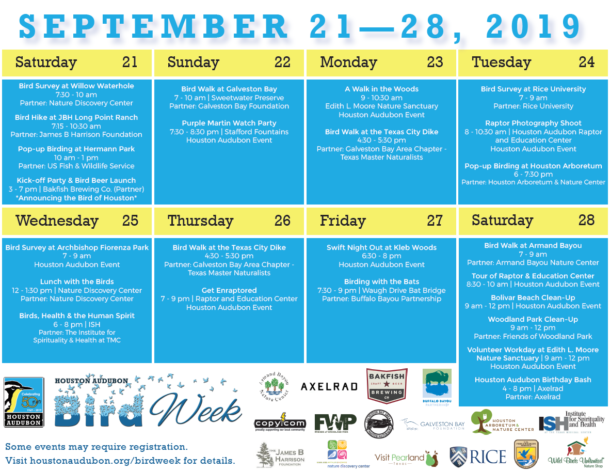 We’re Partnering with Houston Audubon and others for Bird Week – Nature ...