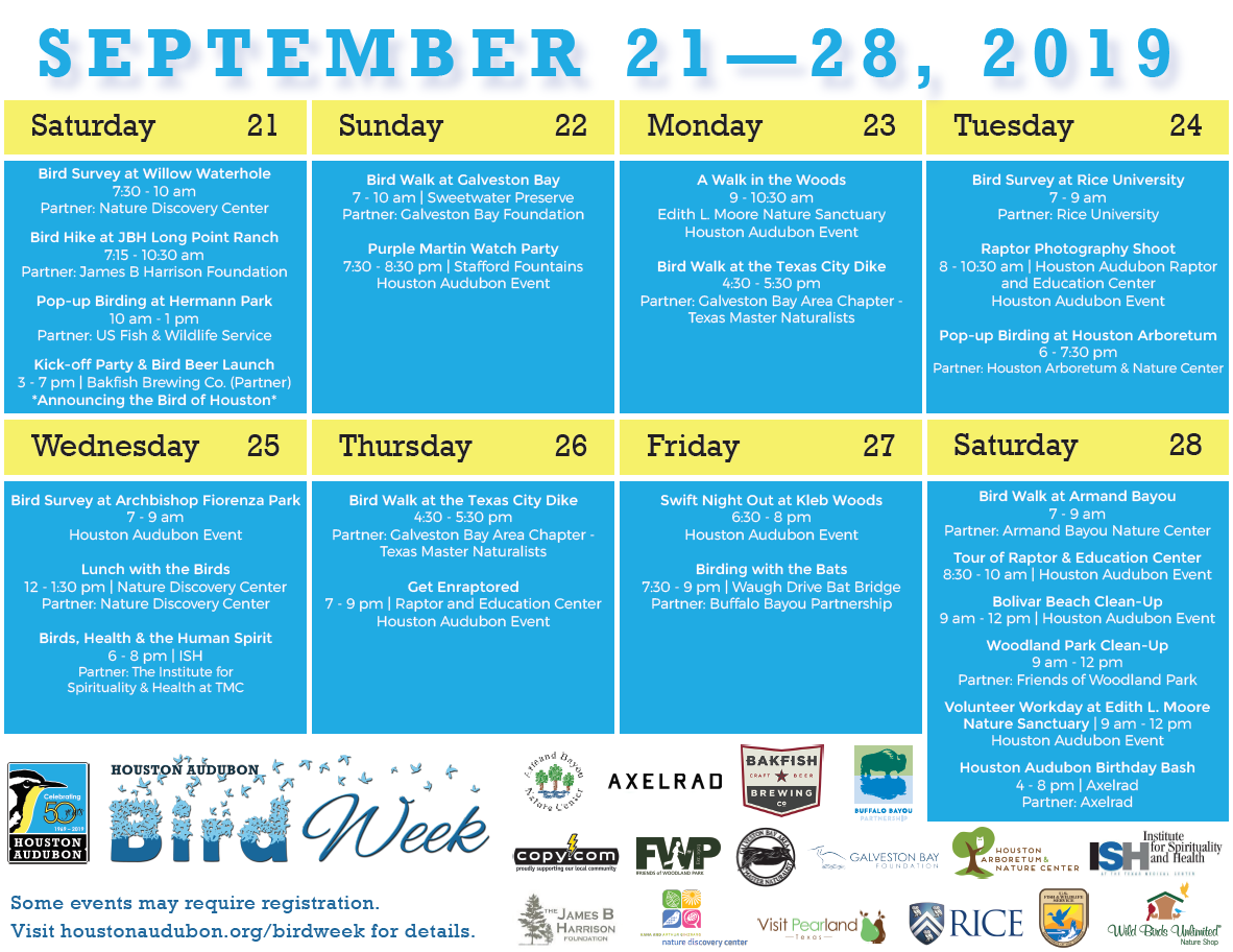 We’re Partnering with Houston Audubon and others for Bird Week – Nature ...